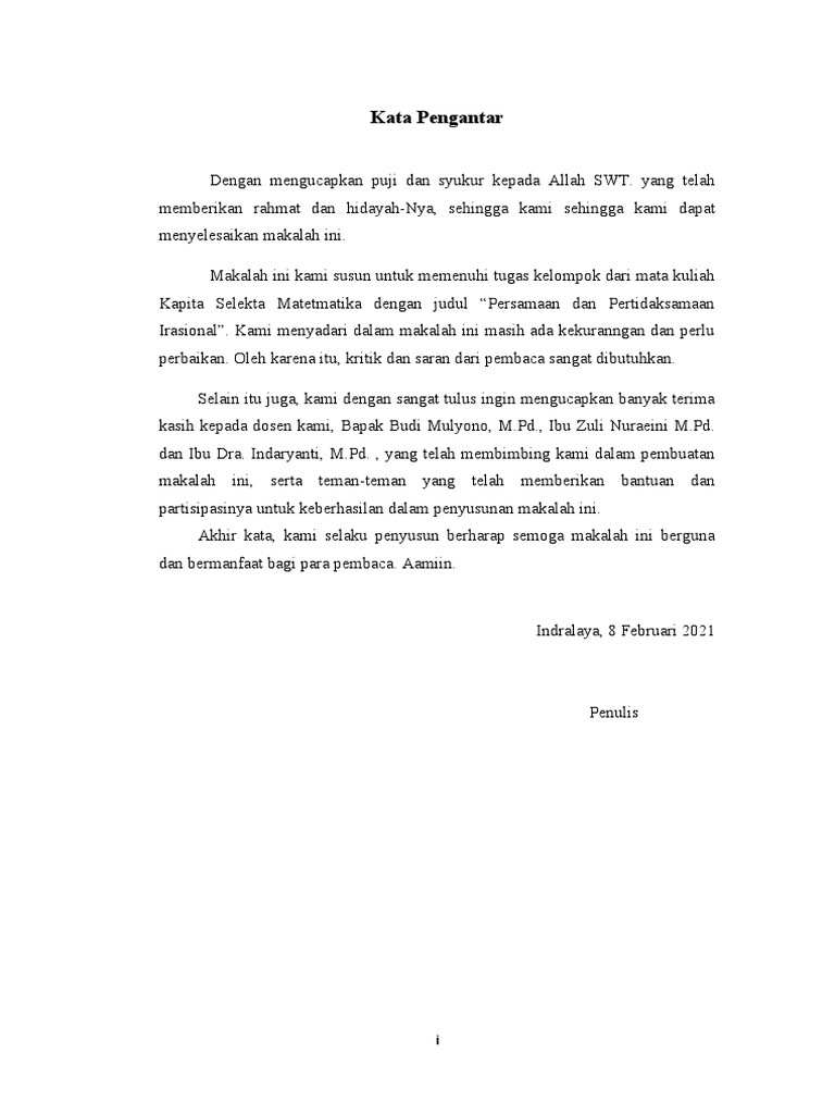 Makalah Persamaan Dan Pertidaksamaan Irasional-Kelompok 7 | PDF