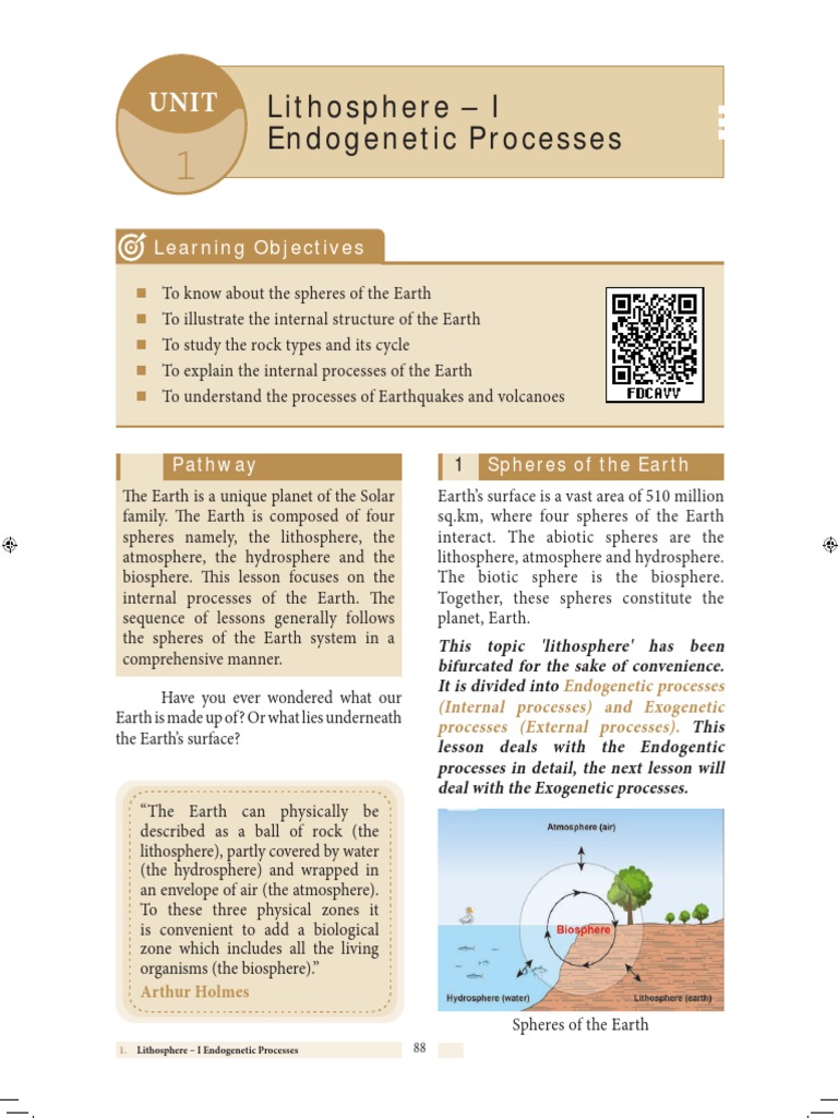 Geography - 1) Lithosphere - 1 | PDF | Volcano | Plate Tectonics