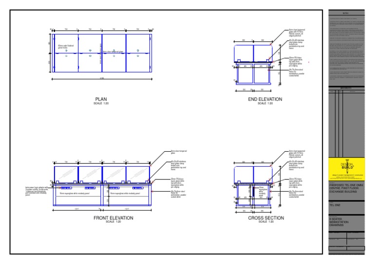 8 Seater Workstation Drawings | PDF