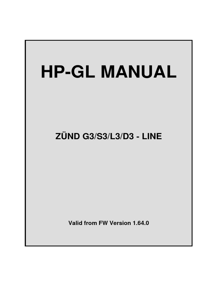 HP-GL Manual: ZÜND G3/S3/L3/D3 - LINE | PDF | Angle | Cartesian ...