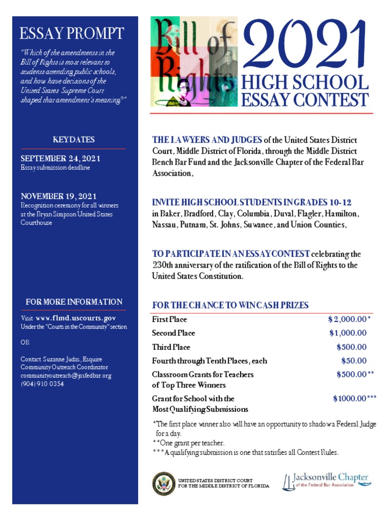 2021 High School Essay Contest Flyer and Information For Teachers ...