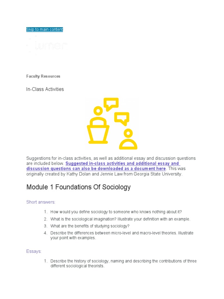 Module 1 Foundations of Sociology | PDF | Deviance (Sociology) | Sociology