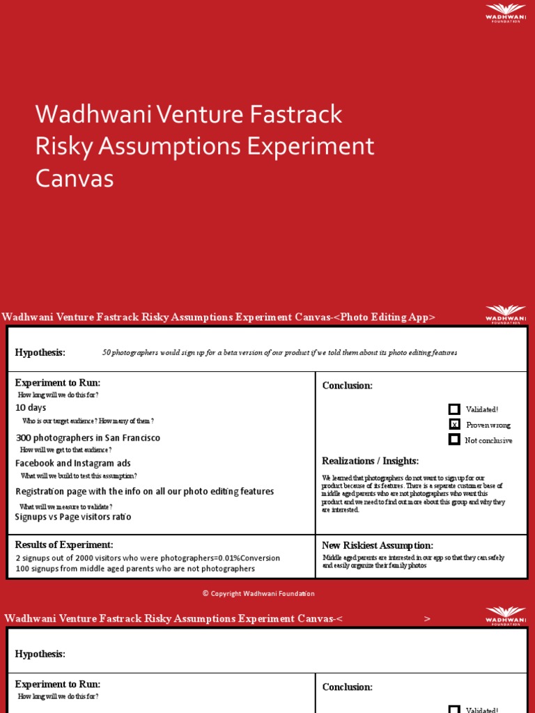 Risky Assumptions Experiment Canvas 1620790461548 | PDF | Experiment ...