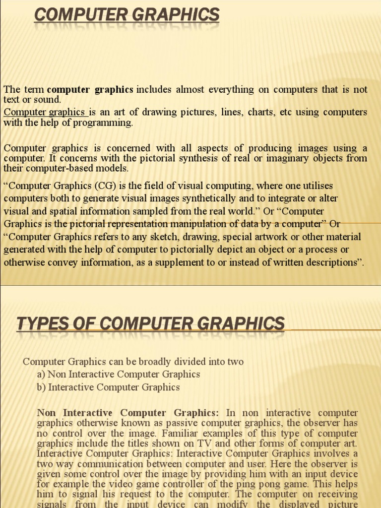 Computer Graphics Introduction | PDF | Graphics | Visualization (Graphics)