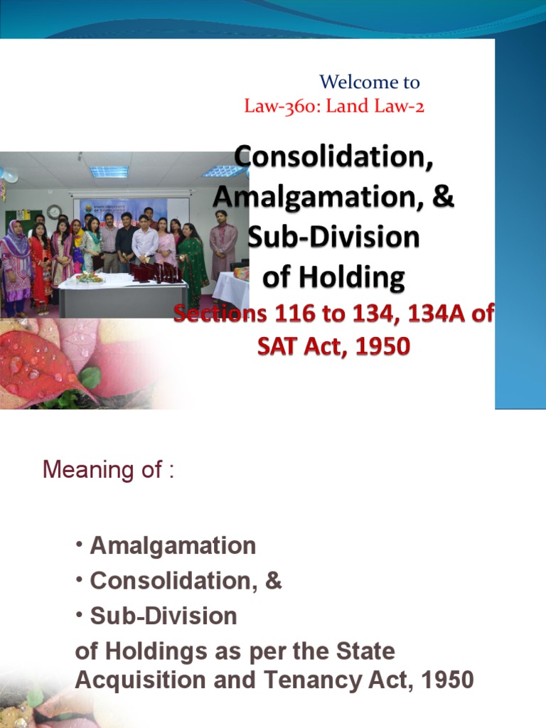 Land Law: Amalgamation, Consolidation, Sub-Division | PDF | Mortgage ...