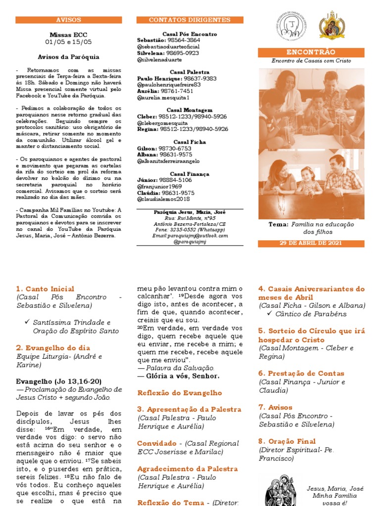 Panfleto ECC | PDF | Jesus | Oração