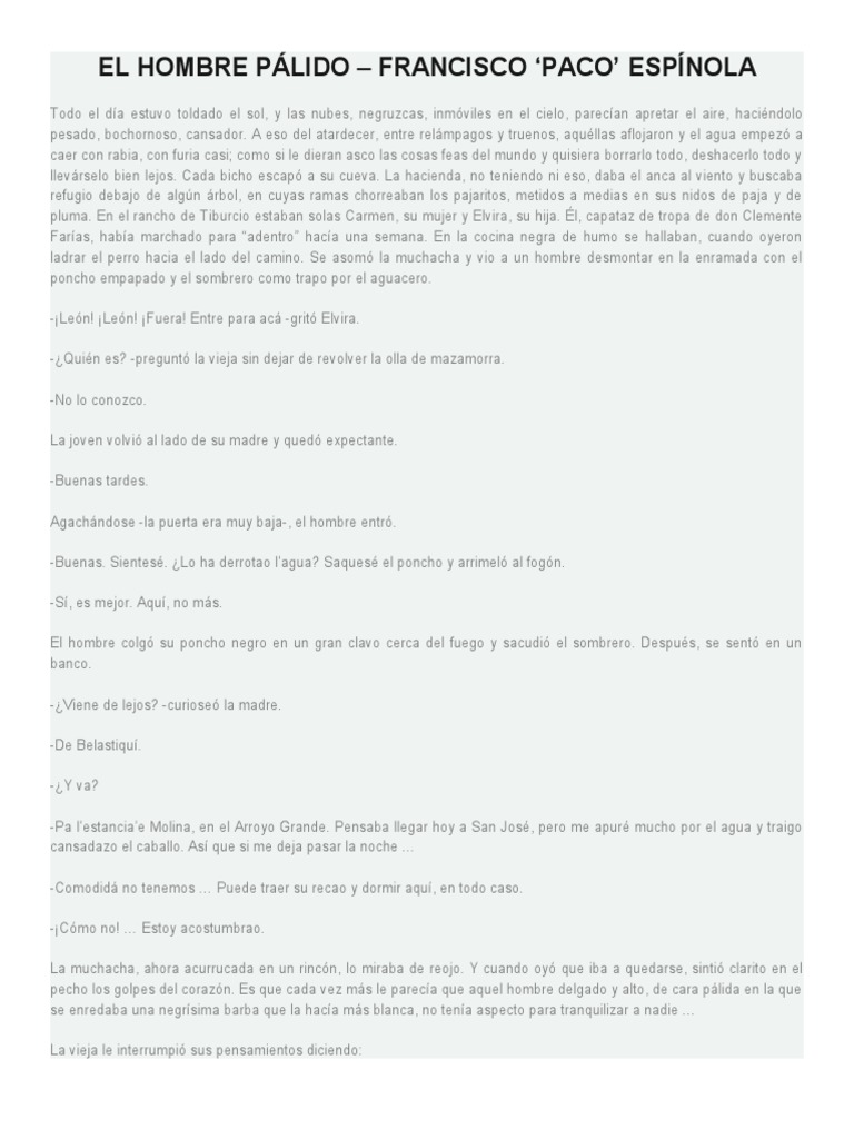 El Hombre Pálido - Francisco Espínola | PDF