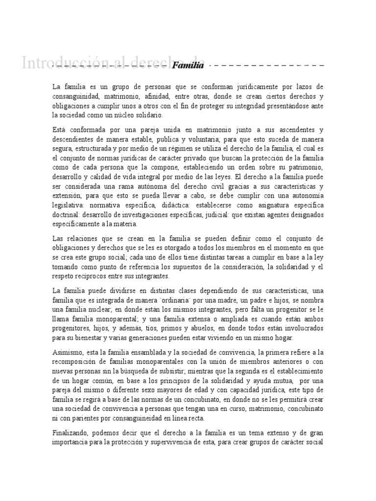 Familia Analisis y Comprension de Conceptos | PDF | Familia | Matrimonio