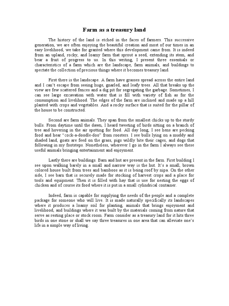 Descriptive Essay | PDF | Chicken | Farms