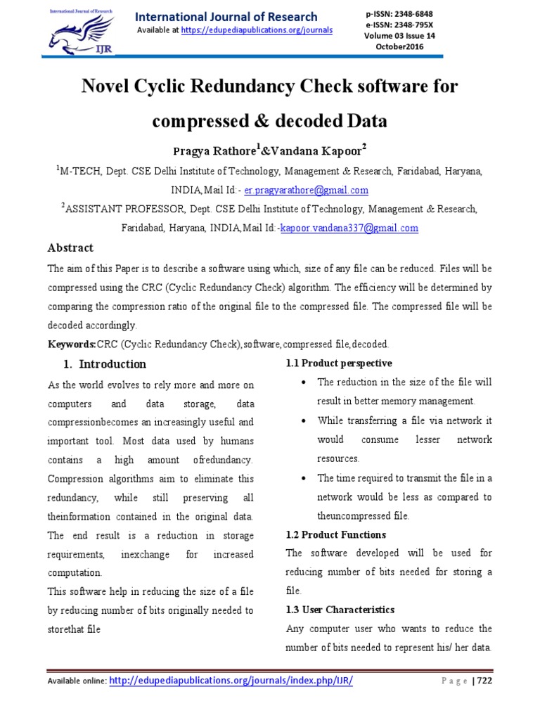 Cyclic Redundancy Codes | PDF | Data Compression | Zip (File Format)