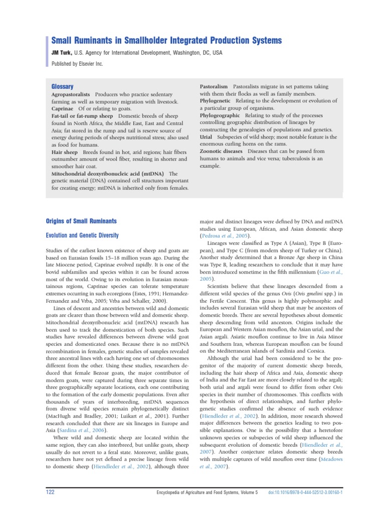 Small Ruminants in Smallholder Integrated Production Systems | PDF ...