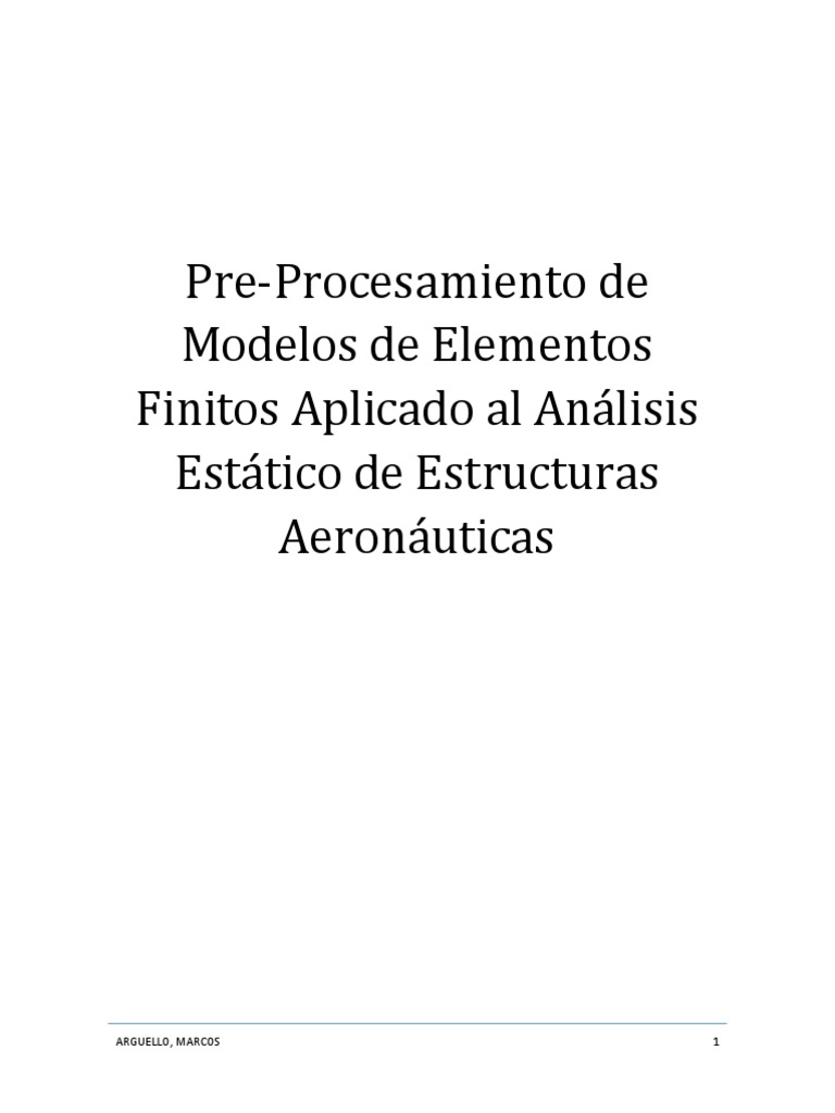 Pre-Procesamiento de Modelos FEM Aplicados Al Análisis Estático de ...