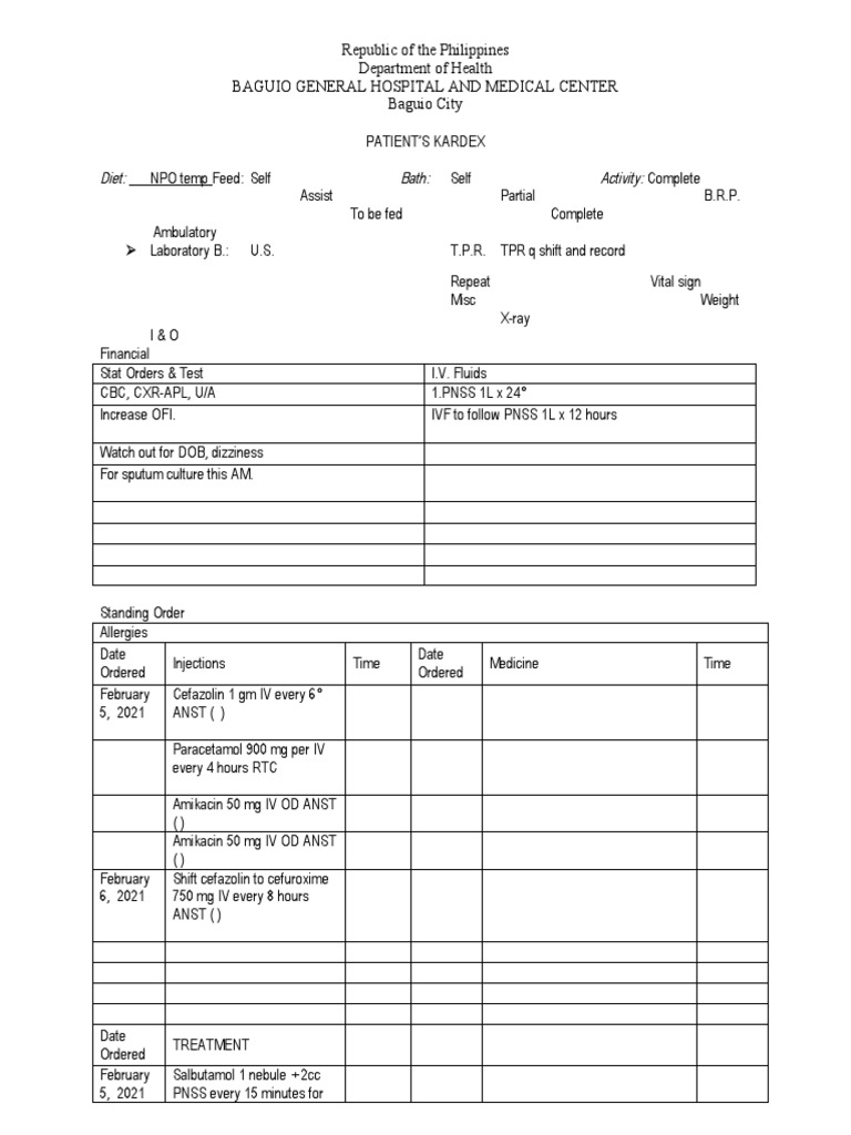 Kardex | PDF | Medical Specialties | Medical Treatments