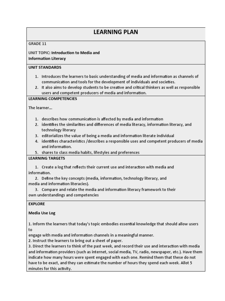 Efdt Learning Plan 3 PDF Free | PDF