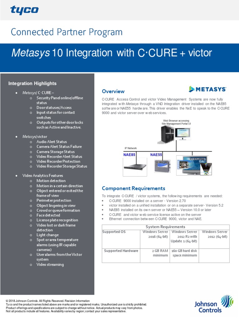 Metasys 10 - Victor - CCURE - Datasheet - Final | PDF | Access Control | Microsoft Windows
