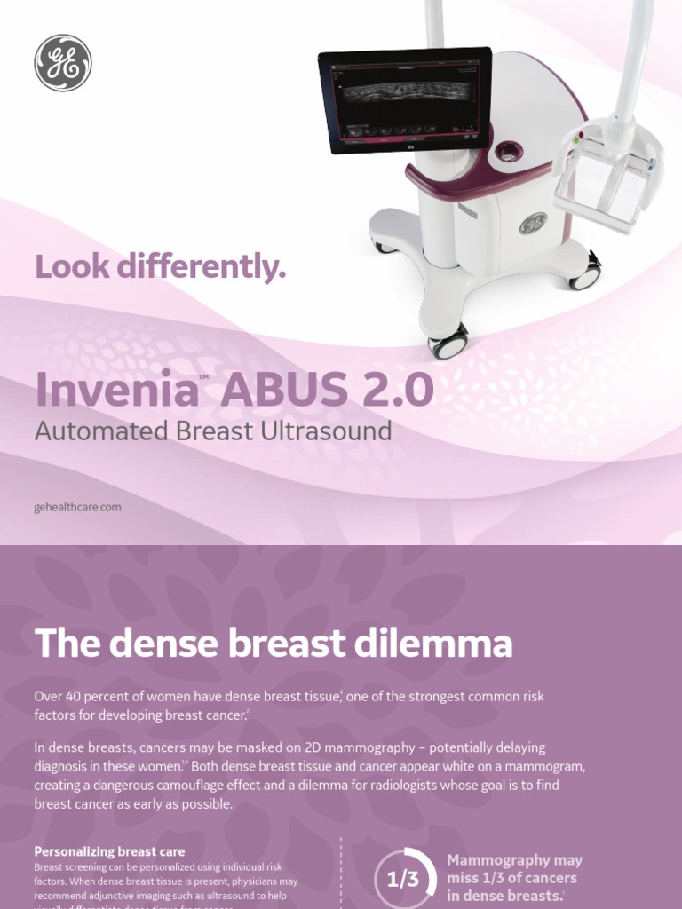 Look Differently.: Invenia ABUS 2.0 | PDF | Mammography | Breast Cancer