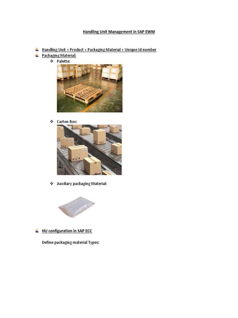 HU Management in SAP EWM Part-1 | PDF | Business | Finance & Money ...