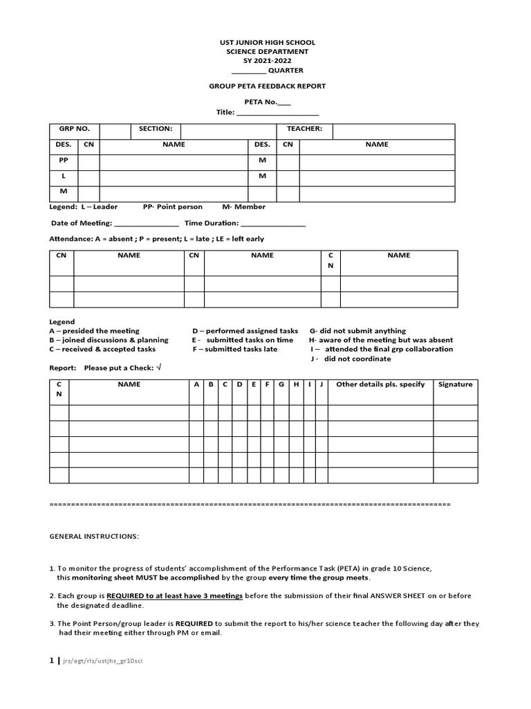 Peta GRP Feedback Form | PDF | Cognition | Communication