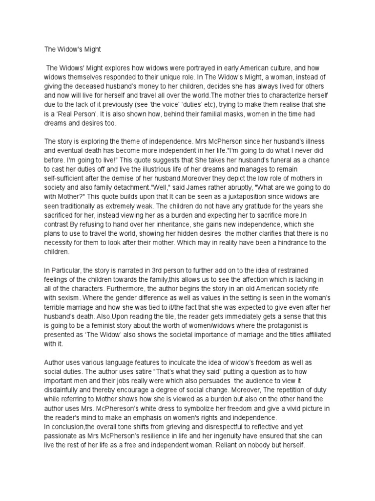 The Widows Might Pdf Widow