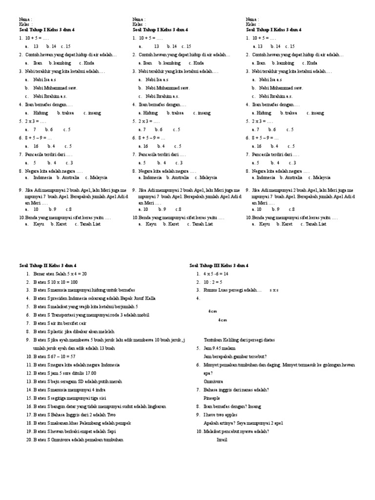 Soal Lomba Ranking 1 Kls 2 Dan 3 | PDF