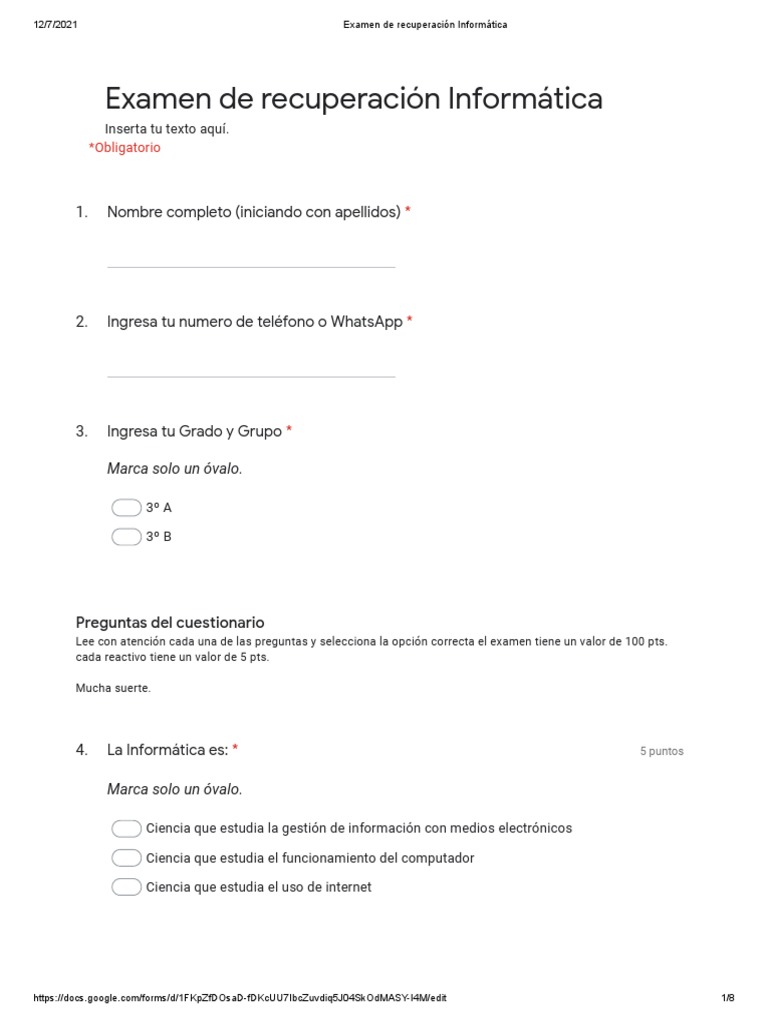 Examen Extraordinario Informatica | PDF | Hardware de la computadora | Informática