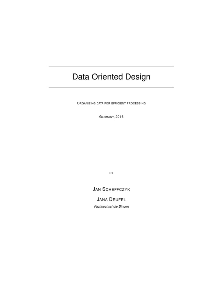 Data Oriented Design | PDF | Cpu Cache | Central Processing Unit