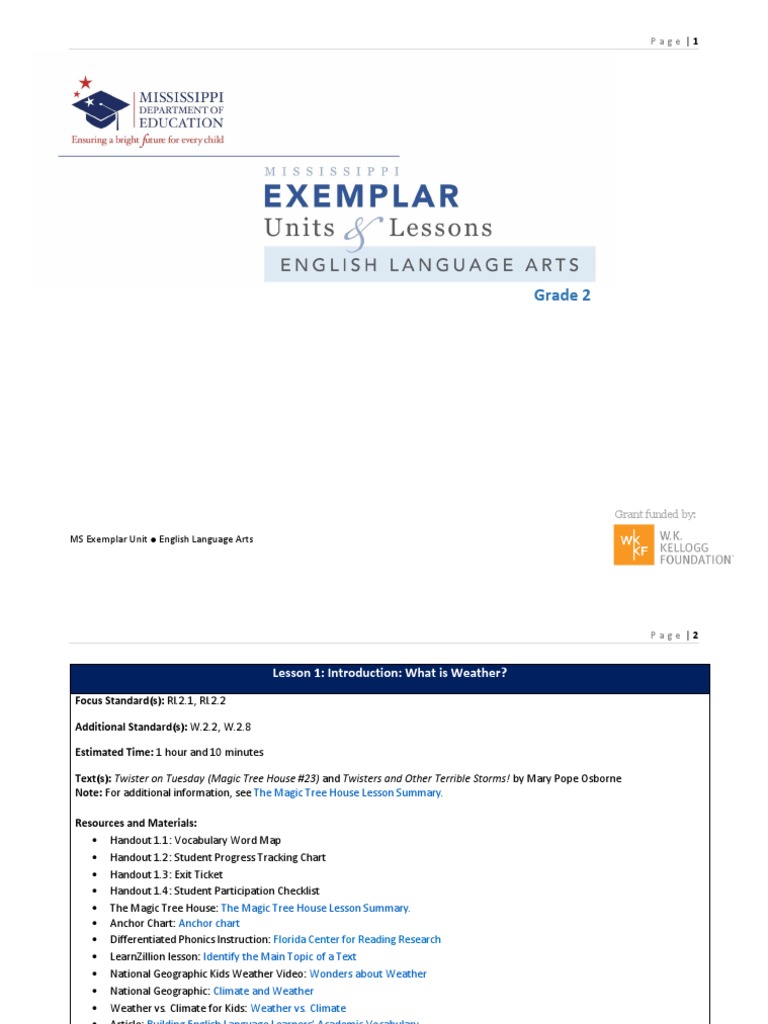 Ela Grade 2 Lesson 1 - 20170614152358 - 240533 | PDF | Reading ...