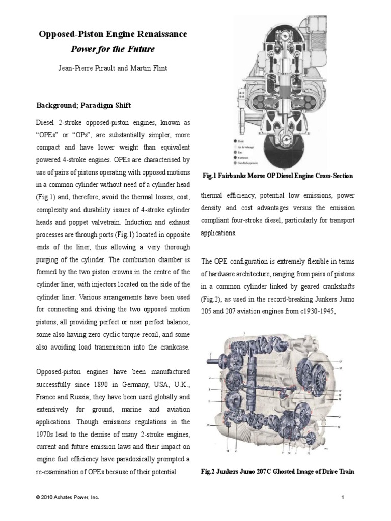 2010 Opposed Piston Renaissance | PDF | Engines | Piston