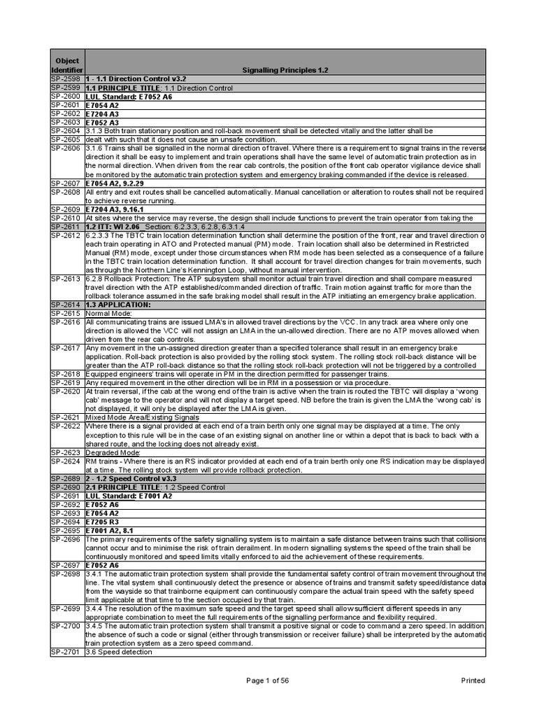 Signalling Principles for Train Safety | PDF | Calibration | Speed Limit