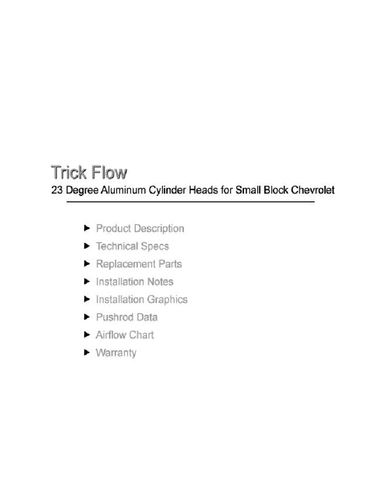 Trick Flow Head Stats | PDF | Rotating Machines | Vehicle Technology