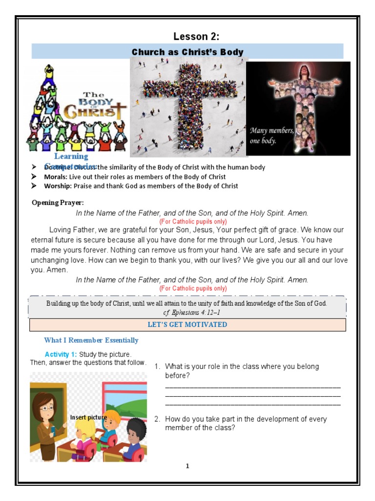g6 Lesson 2 - Church As Christ - S Body | PDF | God The Father | Body ...