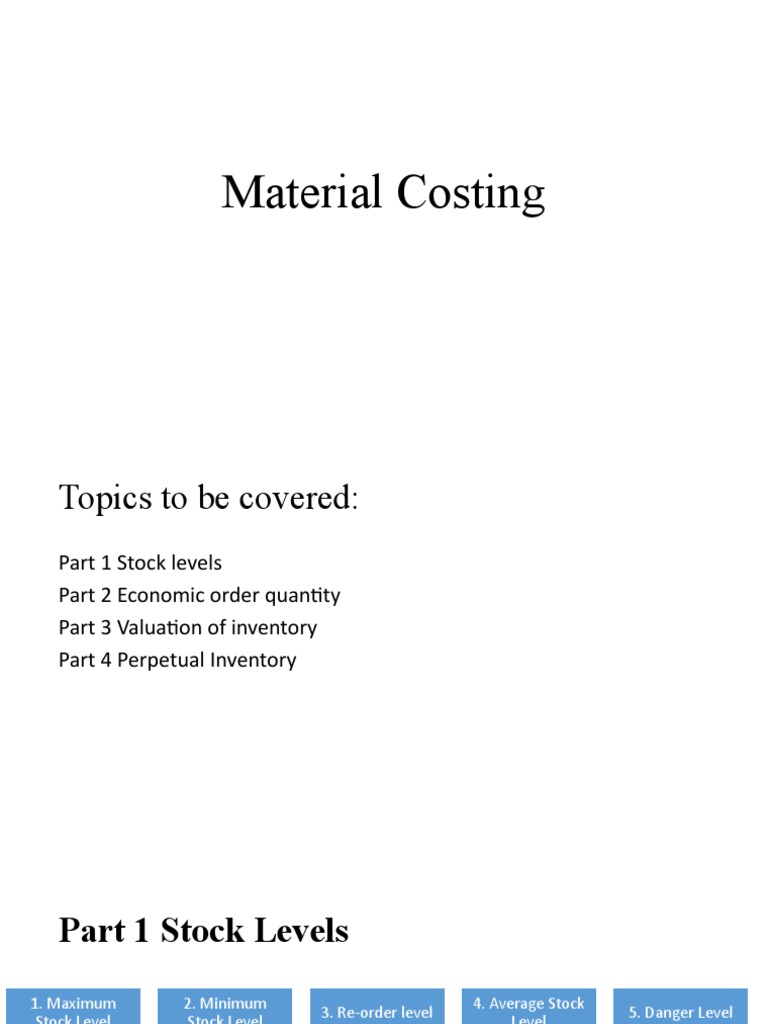 Material Costing | PDF | Inventory | Economies