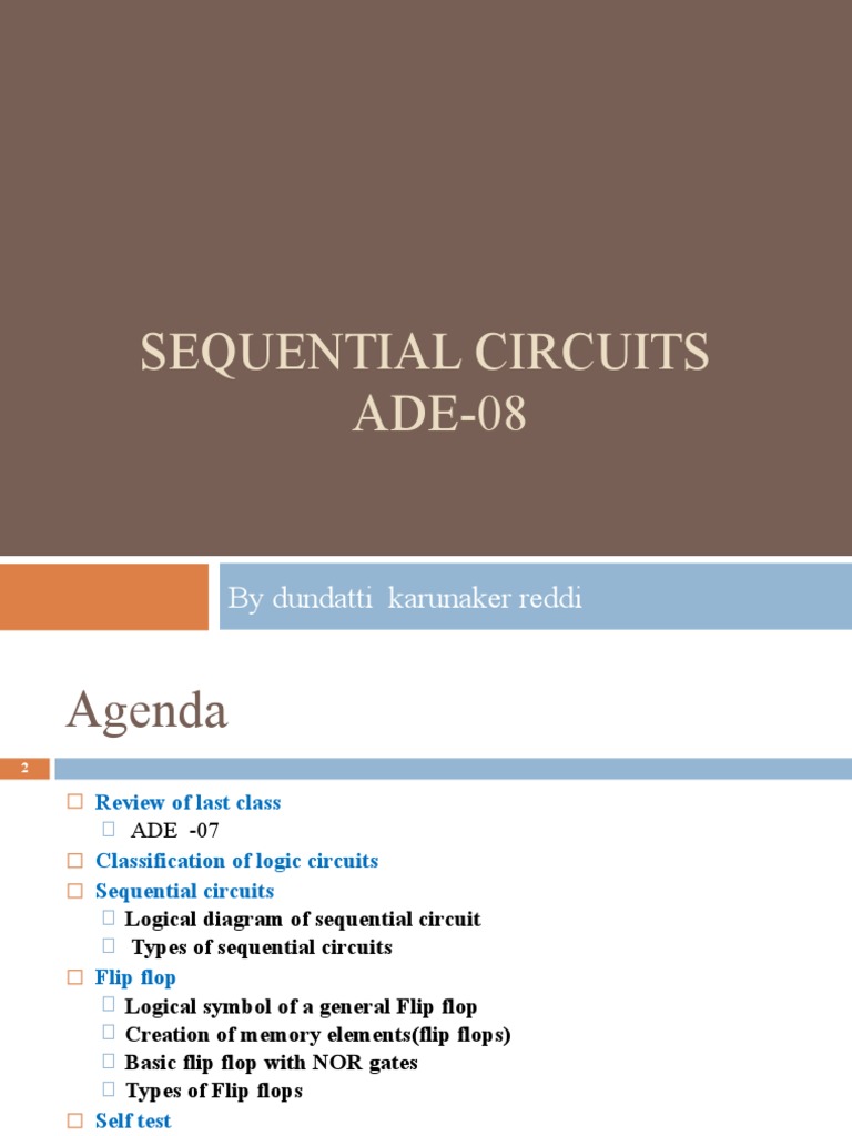 Analog Digital Electronics (ADE) - Sequential Circuits | PDF ...