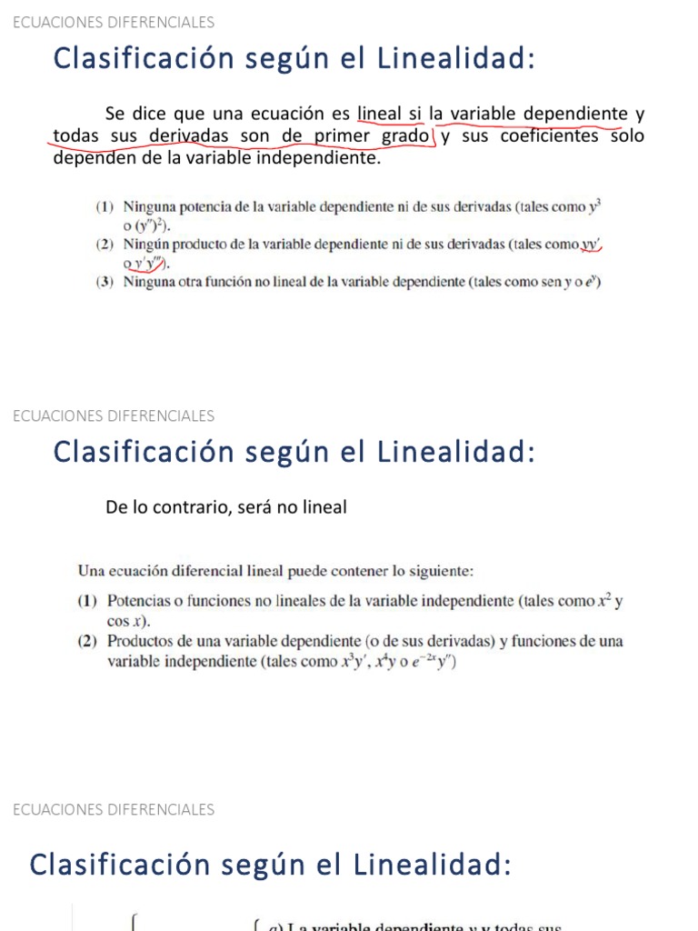 Clasificación Según El Linealidad | PDF