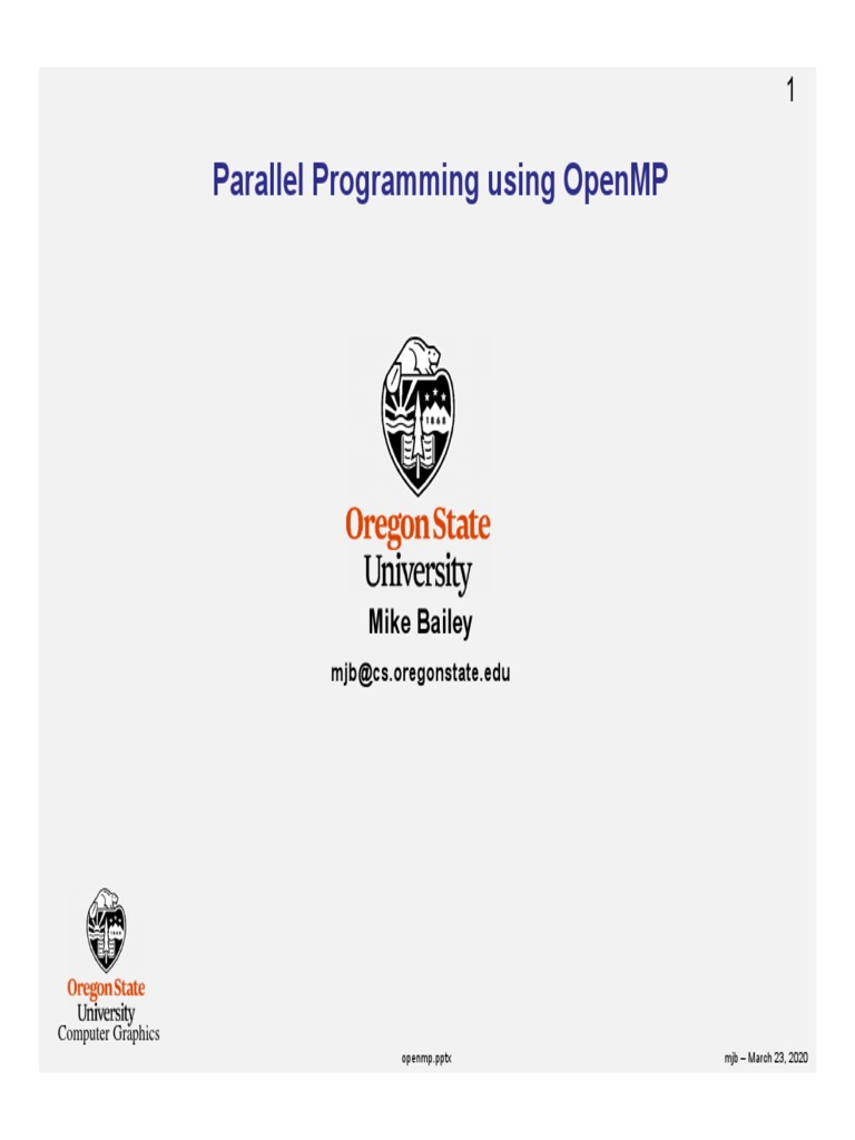 Parallel Programming Using Openmp Mike Bailey Pdf Software Development Computer Science