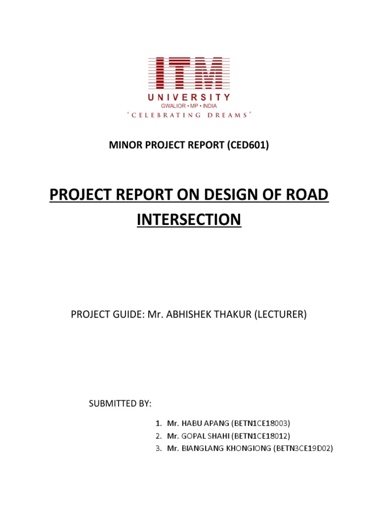 Road Intersection Design Project Report | PDF | Traffic | Intersection ...