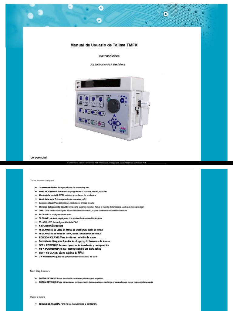 Panel Tajima TMFX | PDF | Disco flexible | Almacenamiento de datos de ...