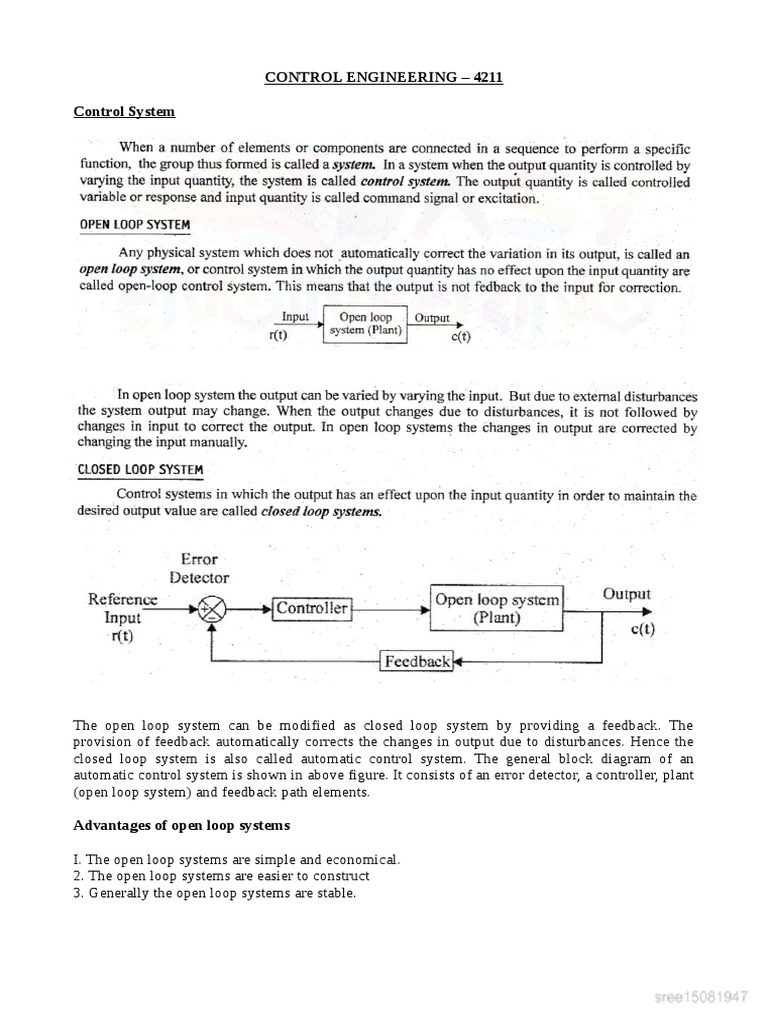 Module 1control System | PDF | Control System | Control Theory