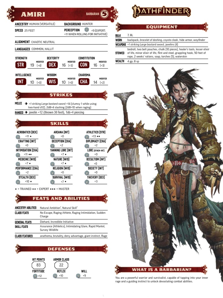 Amiri: STR DEX CON WIS INT CHA | PDF