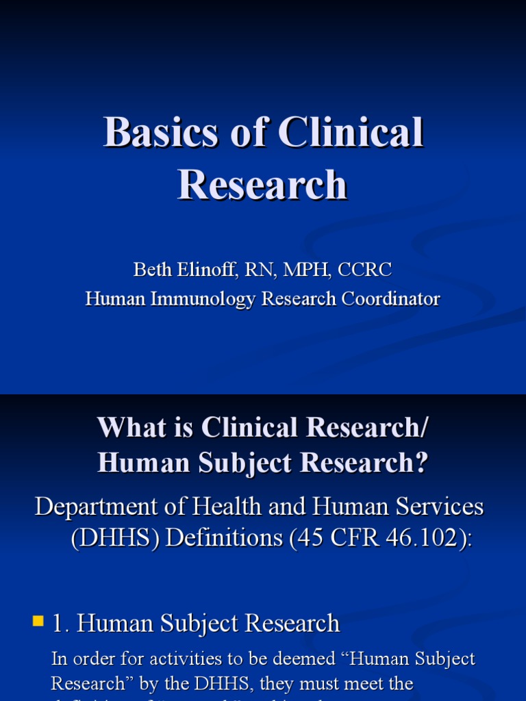 Basics of Clinical Research | PDF | Clinical Trial | Cohort Study