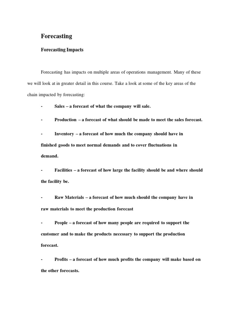 Forecasting Notes | PDF | Forecasting | Moving Average
