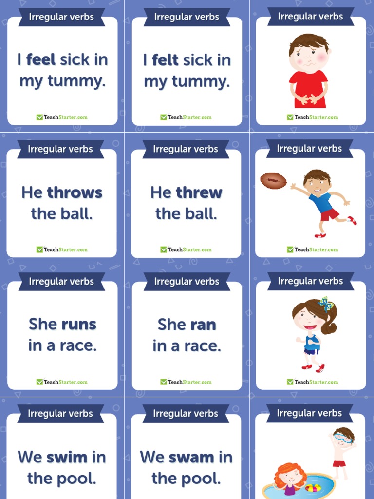 Flashcards Past Tense Verbs (Irregular) | PDF