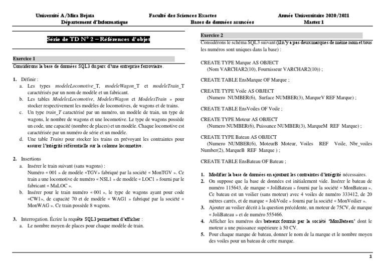 Serie TD N2 | PDF | Train | Bateaux