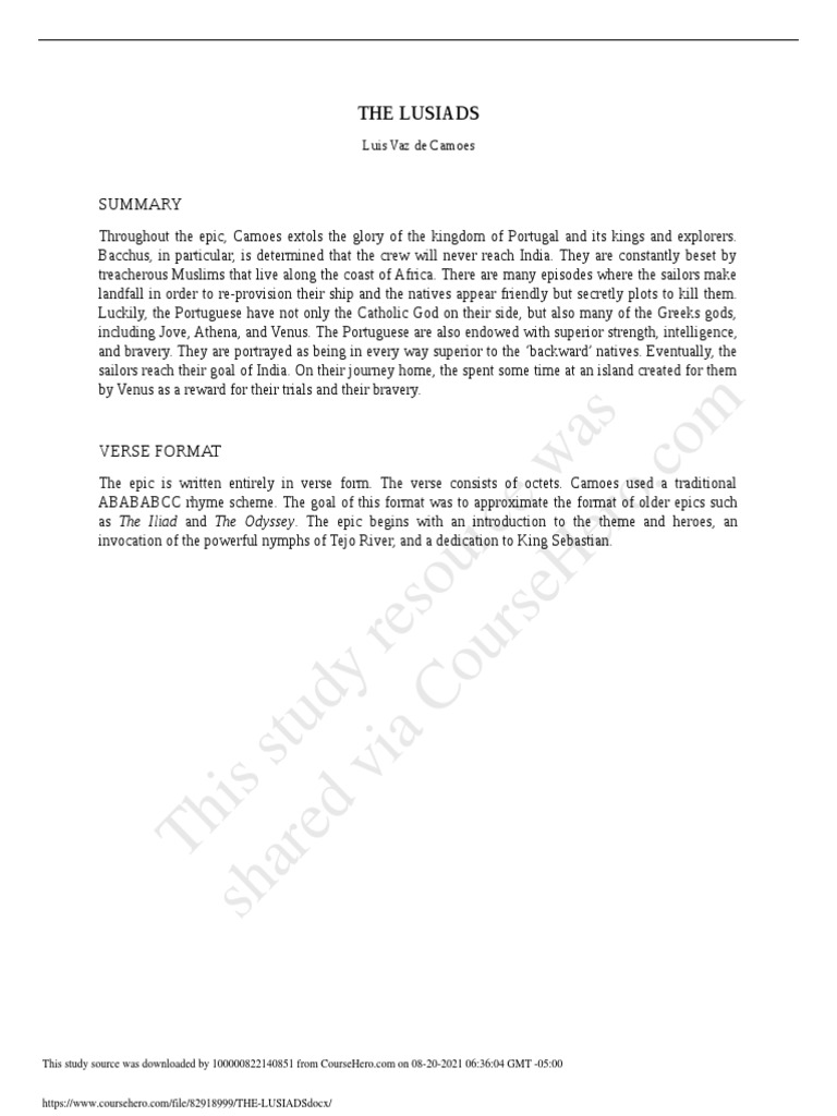 The Lusiads | PDF | Epic Poetry