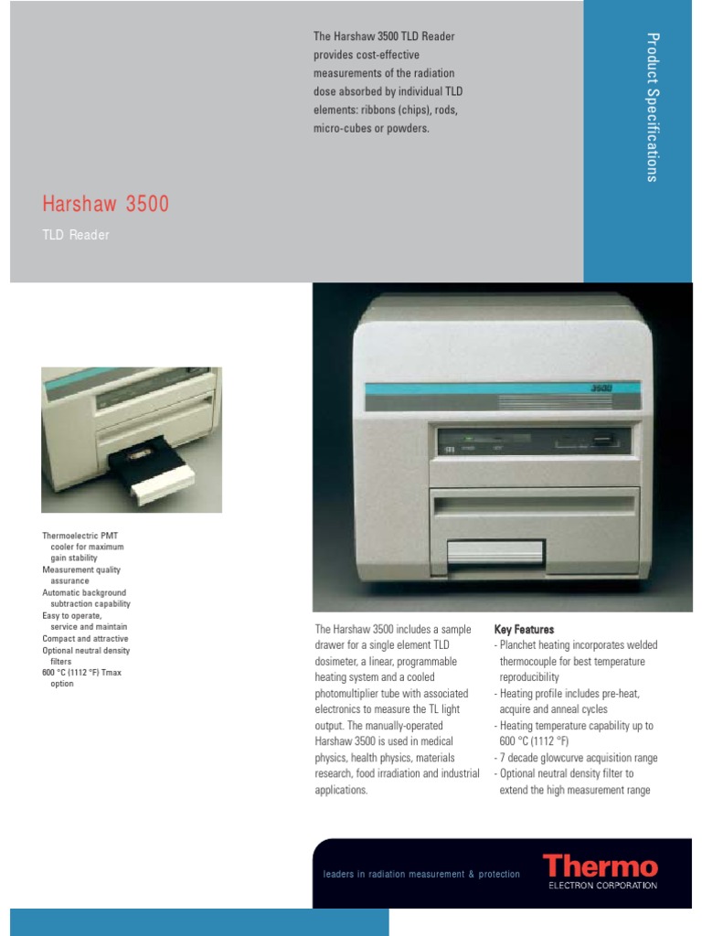 3500 Spec Sheet | PDF | Dosimetry | Radiation