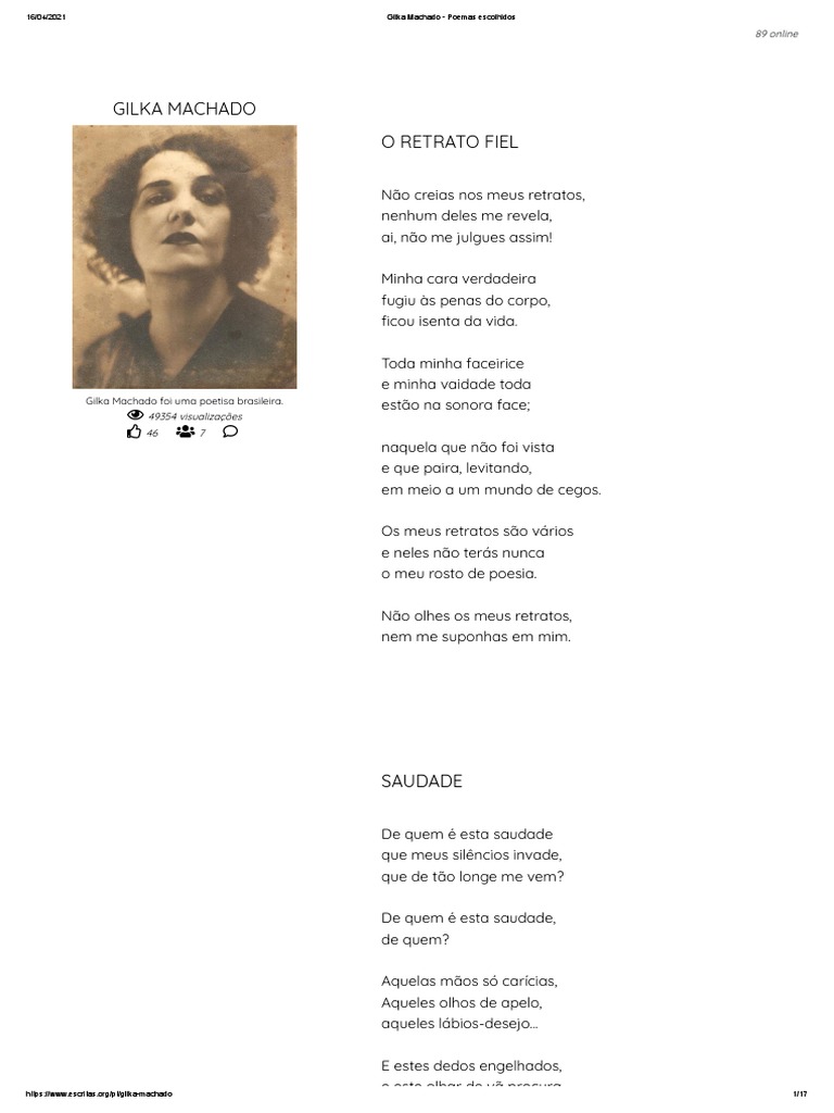 Gilka Machado - Poemas Escolhidos | PDF | Amor | Mulher