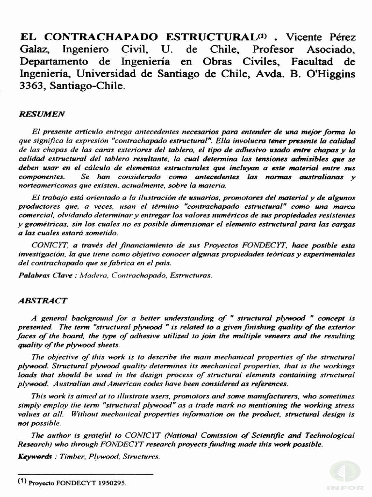 1995 - El Contrachapado Estructural - Pérez | PDF | Madera ...