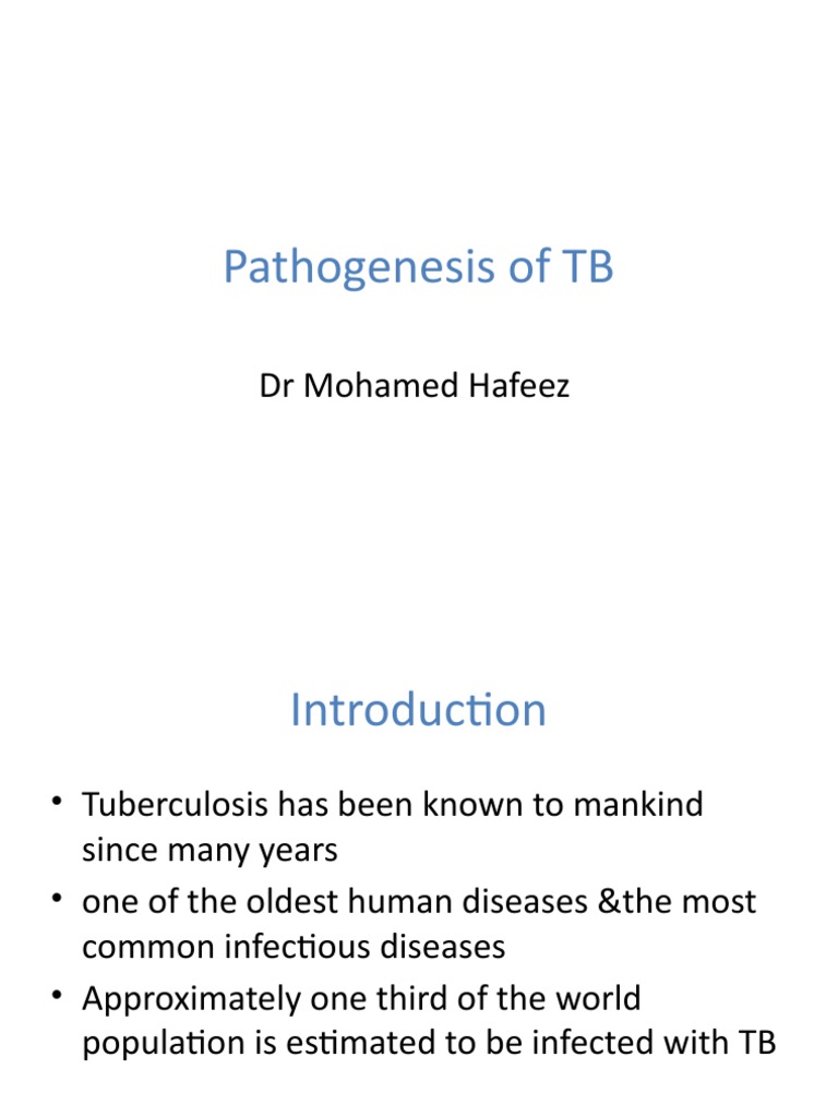 Pathogenesis of TB | PDF | Tuberculosis | Mycobacterium Tuberculosis