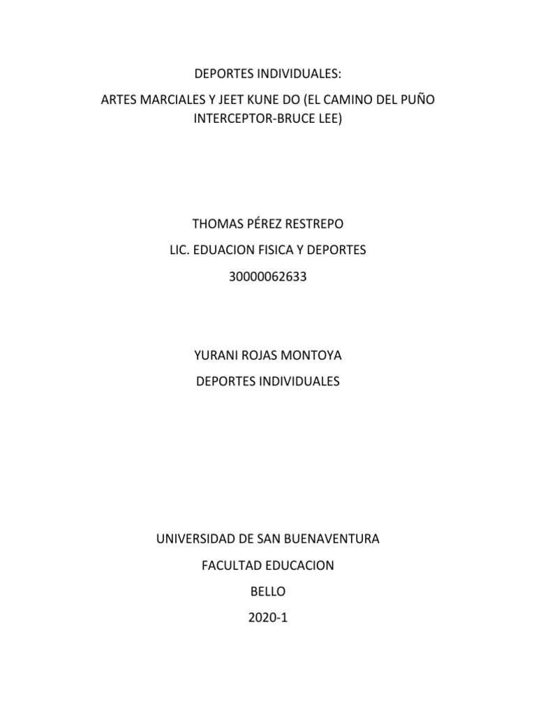 Jeet Kune Do | PDF | Jeet Kune Do | Deportes de combate