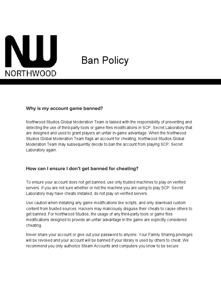 Ban Policy: Why Is My Account Game Banned? | PDF | Internet | Security